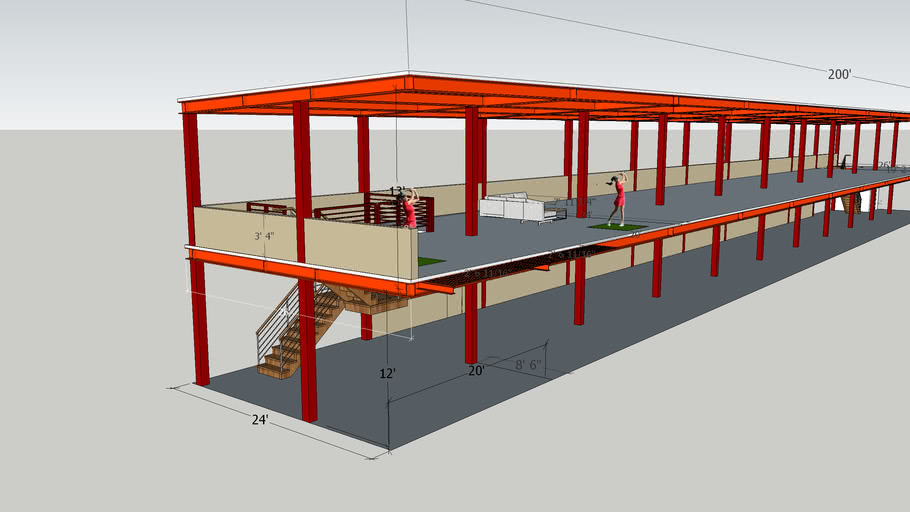 two tier driving range | 3D Warehouse