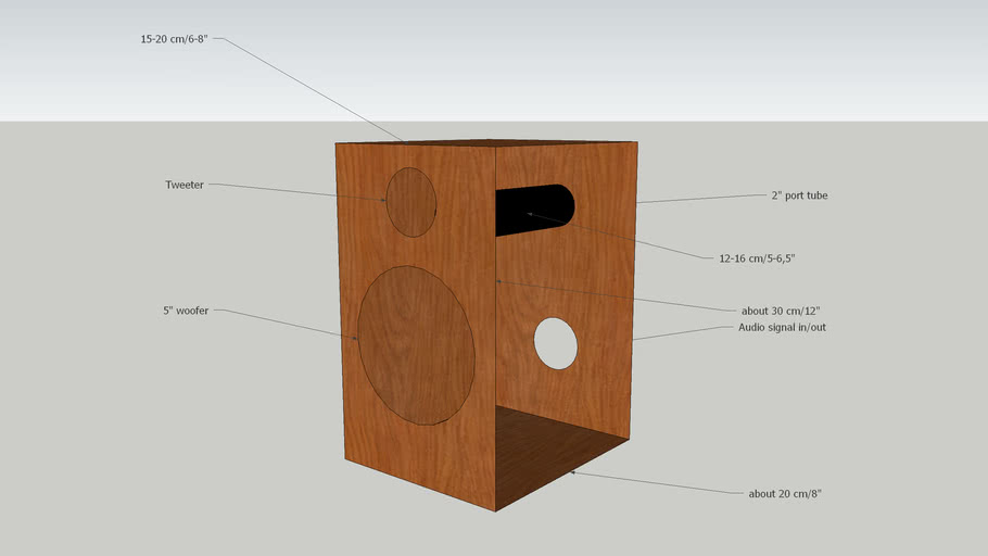 Simple ported speaker box (colored) | 3D Warehouse