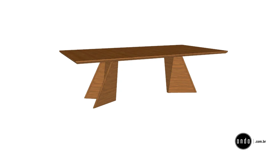 mesa de jantar retangular em madeira high lane | 3D Warehouse