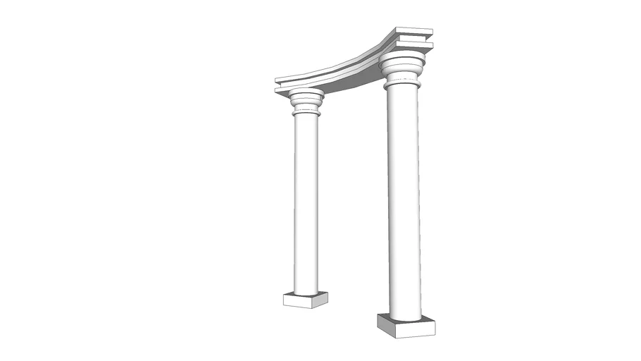 Fecorative Double Half Arc Pillars | 3D Warehouse