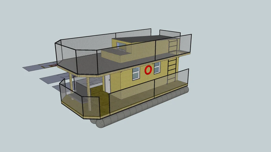 pontoon house boat | 3D Warehouse