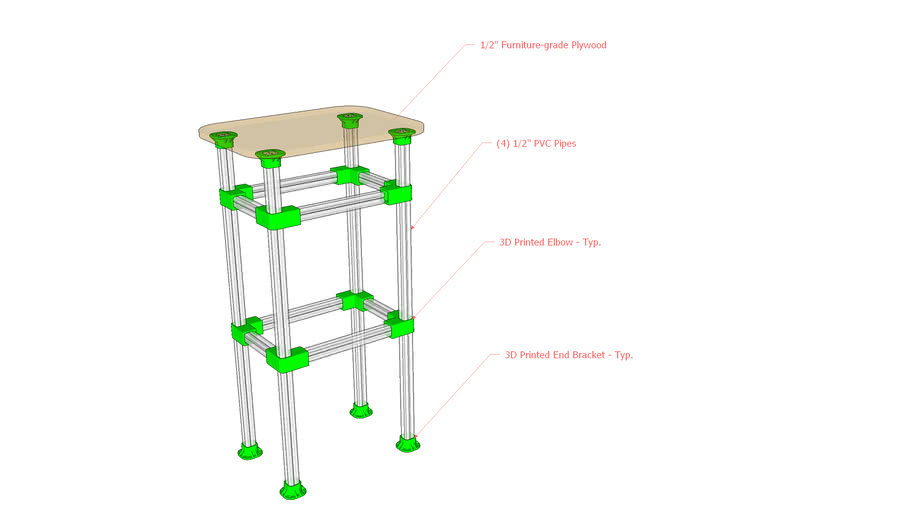 3D Printed Bar Stool | 3D Warehouse