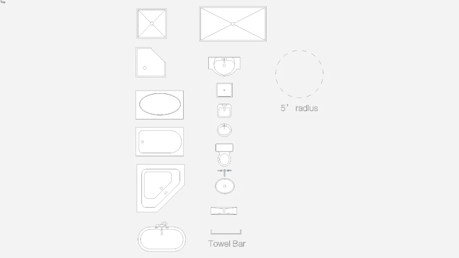 2D Symbols - Bathroom | 3D Warehouse