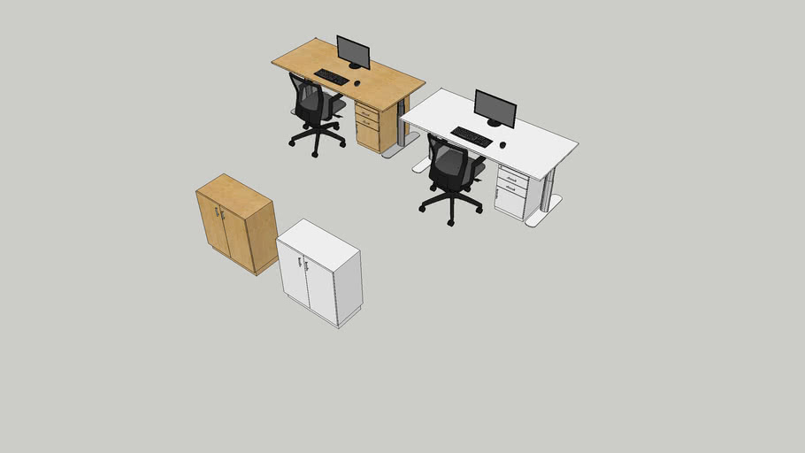 office chair/table setup | 3D Warehouse