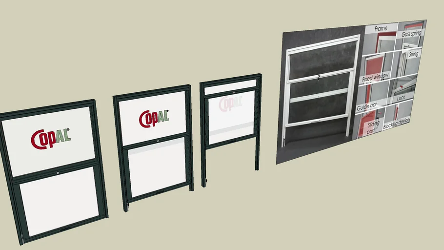 Teller window, transaction window with counterweight / okno podawcze ...