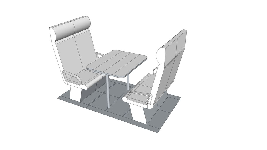 4 Seat Booth w 1M Table | 3D Warehouse