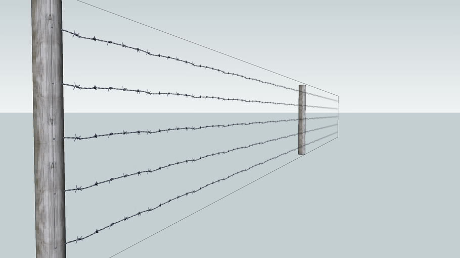 Barbed wire fence, two units (long) | 3D Warehouse