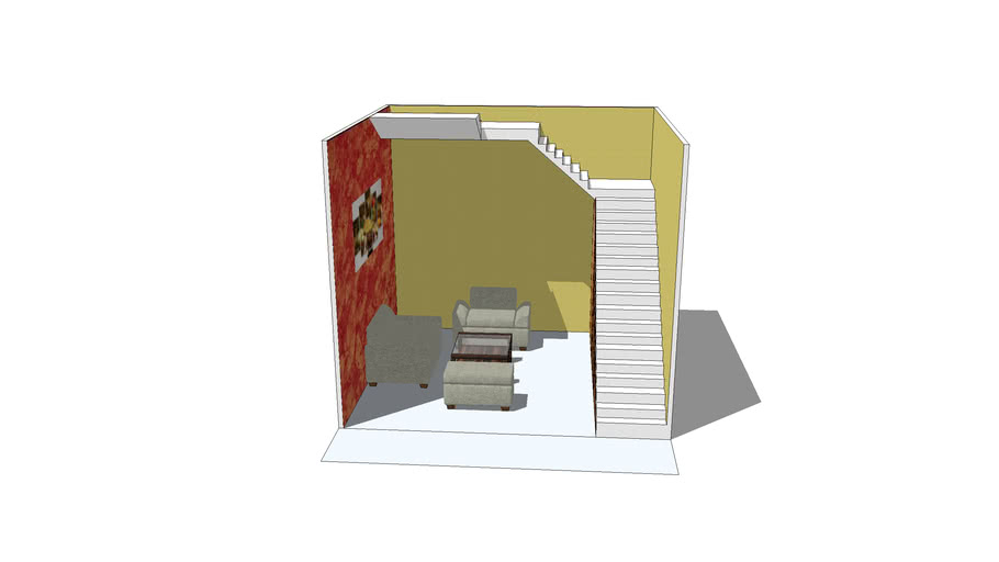 STAIR CASE WITH RECEPTION AREA DESIGN | 3D Warehouse