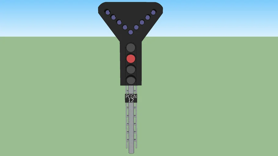 Train Signal (red) #12 | 3D Warehouse