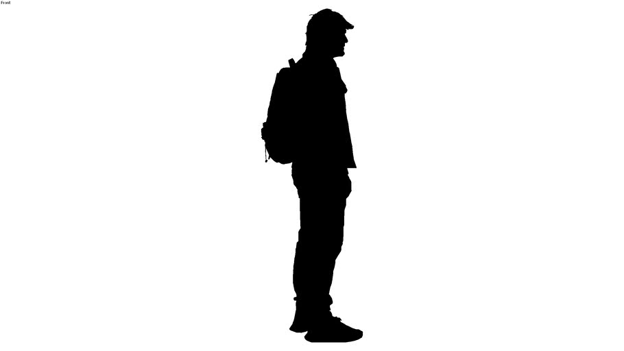 2d silhouette side man idle | 3D Warehouse