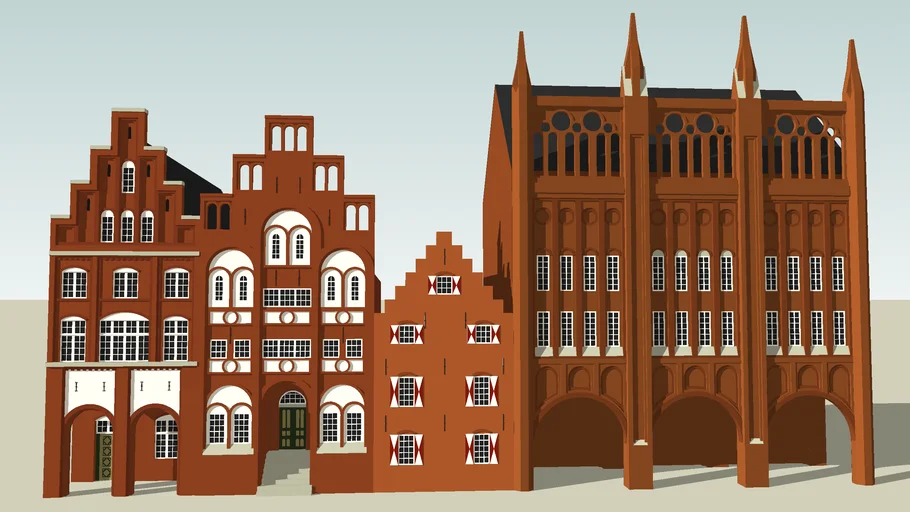 Brick gothic facades | 3D Warehouse