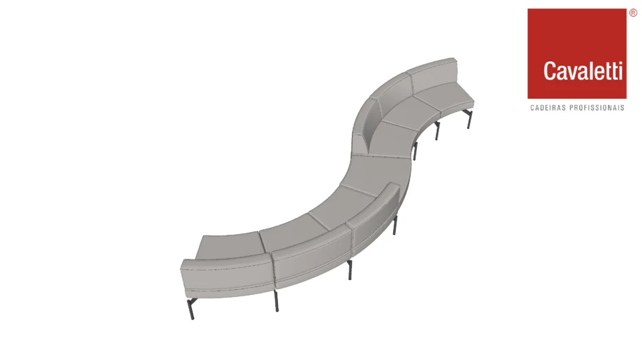 Cavaletti Float - Sofá Curvo 7L - Encosto Externo - 1 Banco | 3D Warehouse