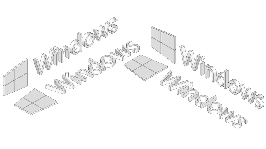 windows 10 Isometric Logo | 3D Warehouse