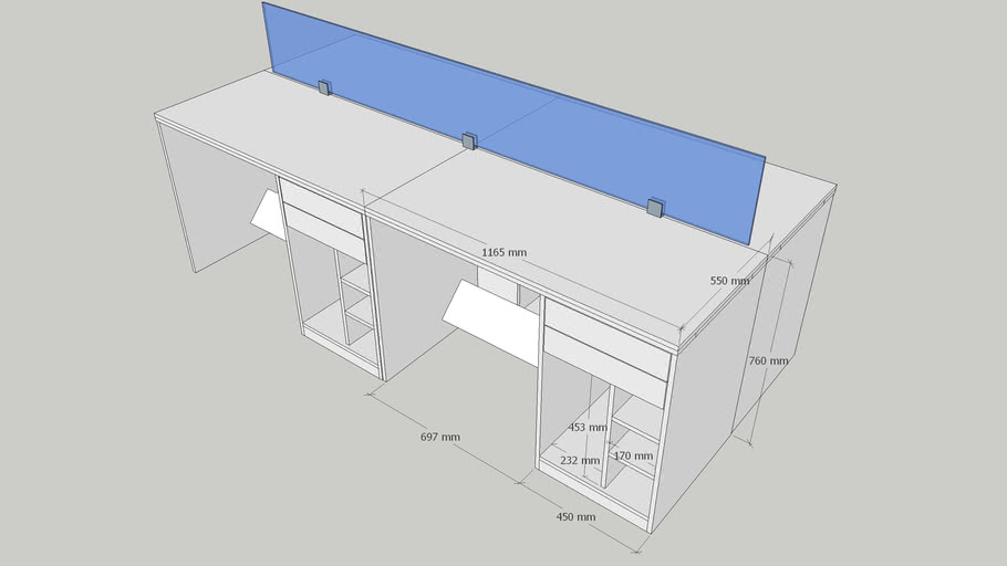 WORKSTATION FOR 4 PER | 3D Warehouse
