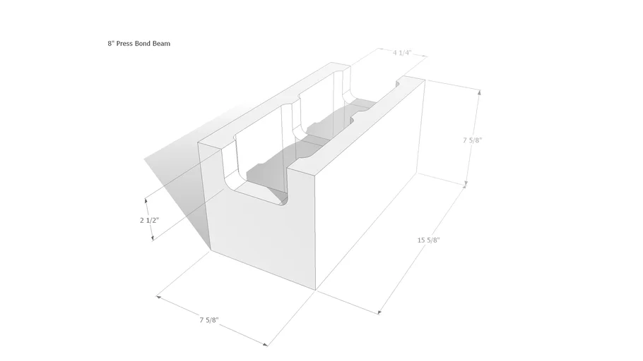 8' Pressed Bond Beam CMU | 3D Warehouse