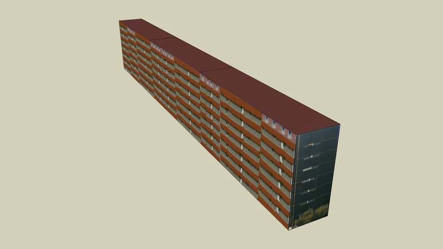 edificio rojo largo 2 | 3D Warehouse