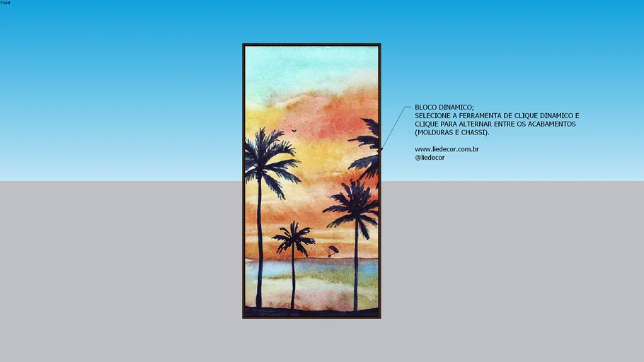 Quadro em tela canvas. Pintura coqueiros no por do sol parte 2 | 3D ...