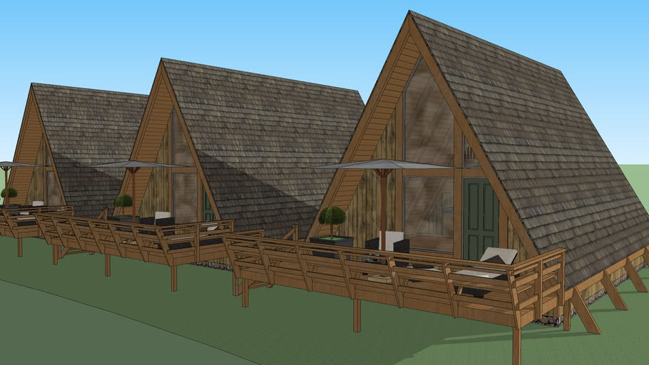 Cottages with Interior & Exterior Furniture by Adi Kuling | 3D Warehouse