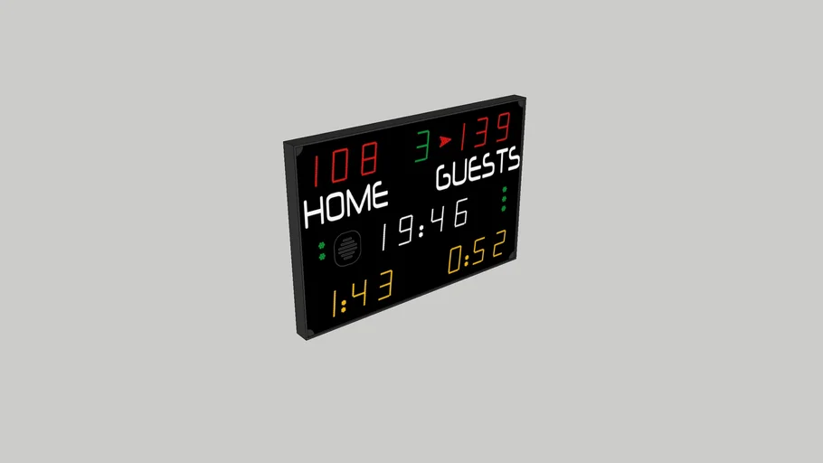 Wall Mounted Scoreboard 150*100*9 | 3D Warehouse
