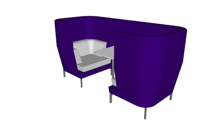 Entente One Seat Booth, High Back | 3D Warehouse