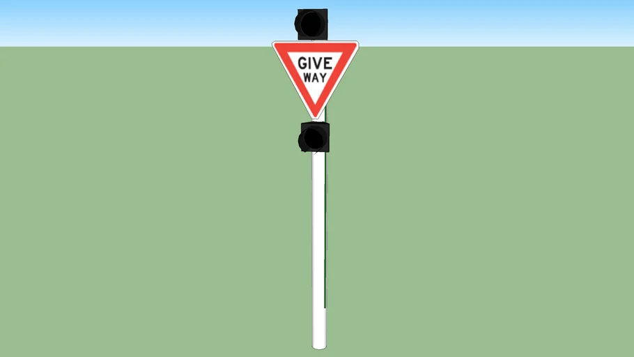 Flashing give way sign | 3D Warehouse