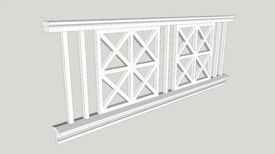 Porch Railing with Decorative Panels by American Porch LLC | 3D Warehouse