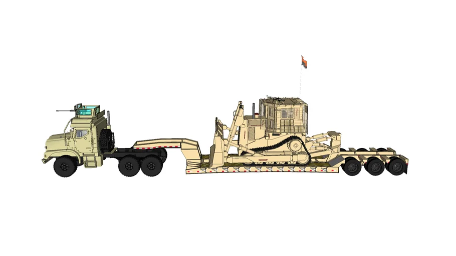 MTVR lowboy trailer | 3D Warehouse