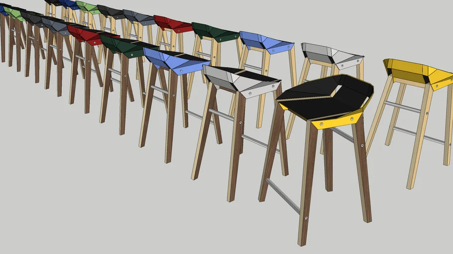 DIAGO KITCHEN STOOL leather chair by Tabanda x10 | 3D Warehouse