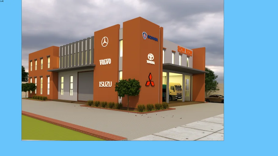 Car showroom with trucks and cars | 3D Warehouse