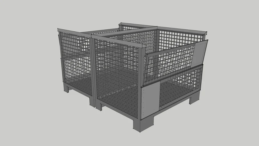 2 x Gitterbox (steel box, pallet, GiBo) | 3D Warehouse