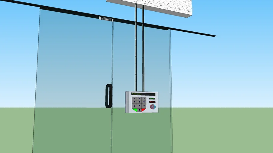 Biometric Installation on Glass Door | 3D Warehouse