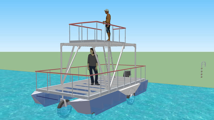 Pontoon Amphibious 6x2.8 m | 3D Warehouse