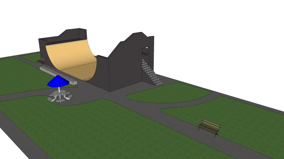 Small Halfpipe with Stairs | 3D Warehouse