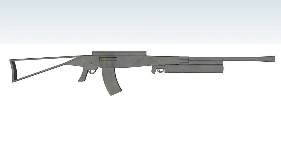 AC-14B Combat rifle (With Grenade launcher) 5.8x42mm | 3D Warehouse