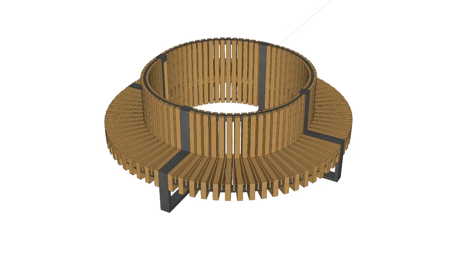 Outdoor bench - circle | 3D Warehouse