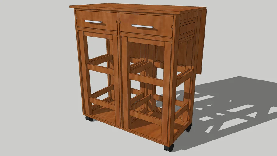 Folding Table with Nesting Bar Stools (nested) | 3D Warehouse