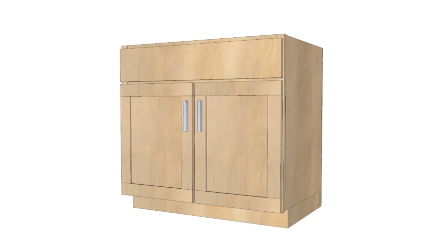 Kitchen Cabinet Base - 36' Base Full Overlay Face Frame | 3D Warehouse