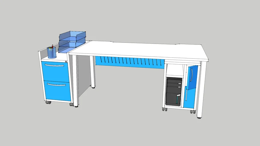 desk with mobile storage | 3D Warehouse