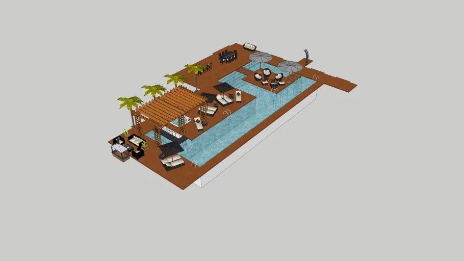 Piscine + terrasse idéale et zen | 3D Warehouse