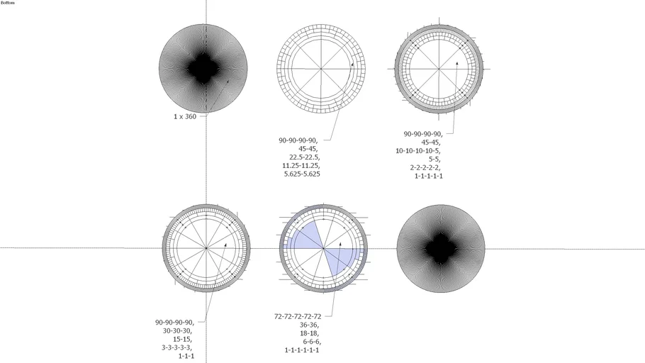 Circles with various angles and segment combinations | 3D Warehouse