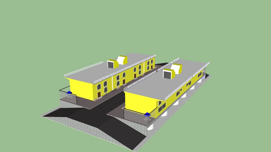 Raised platform houses | 3D Warehouse