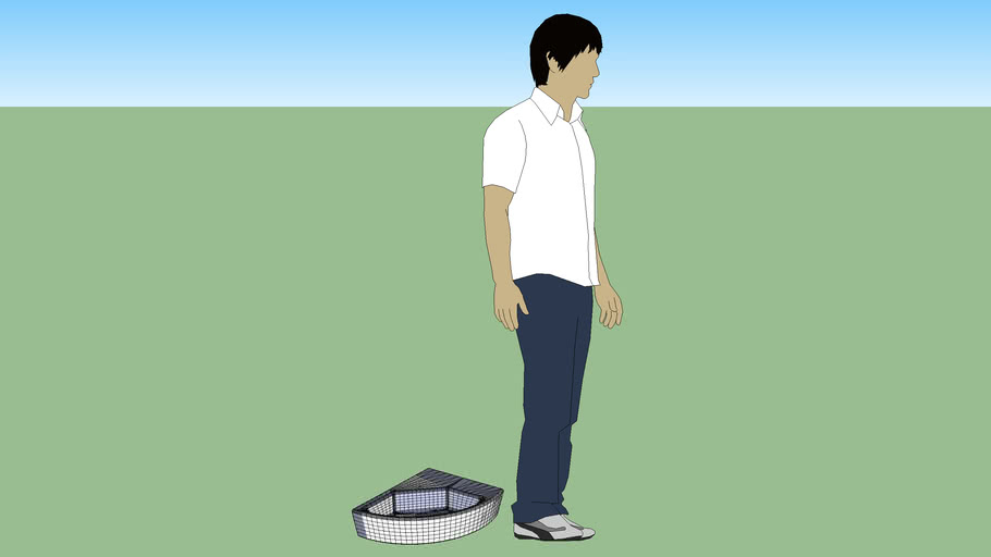 Hall Wall-hung Wash-stand Angular 350x430 w/Tap Right | 3D Warehouse