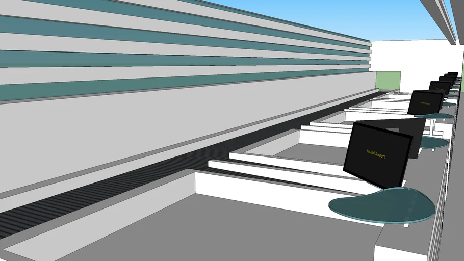 Modern airport check inn | 3D Warehouse