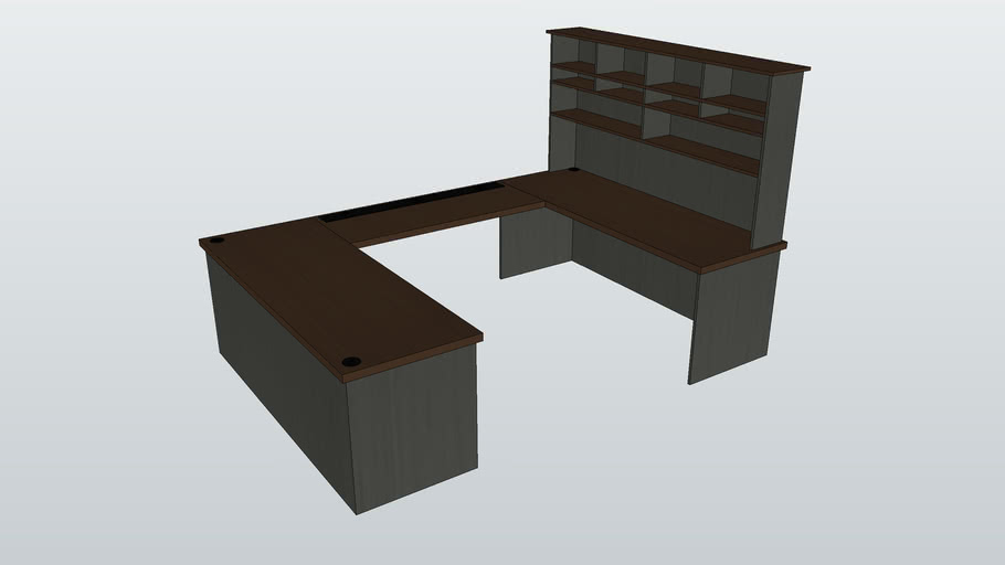Large U-shaped Office Desk | 3D Warehouse