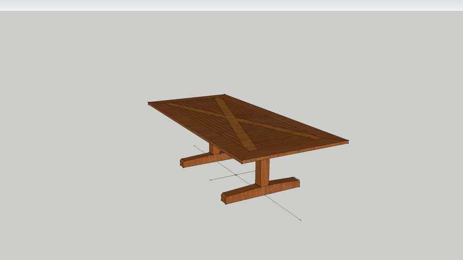 outdoor wooden table | 3D Warehouse