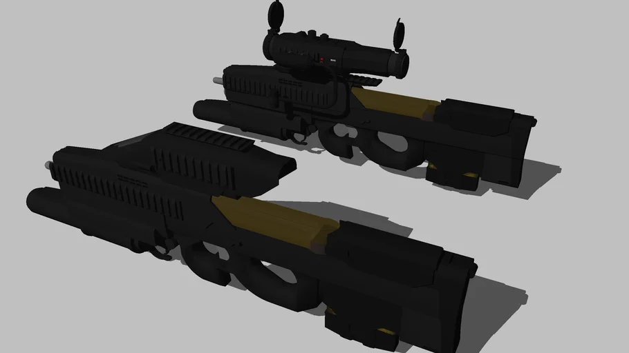 modern future rifle with silencer G11 | 3D Warehouse