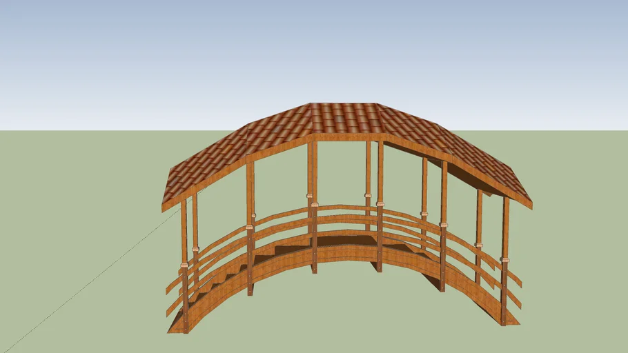 Japanese Bridge with Roof | 3D Warehouse