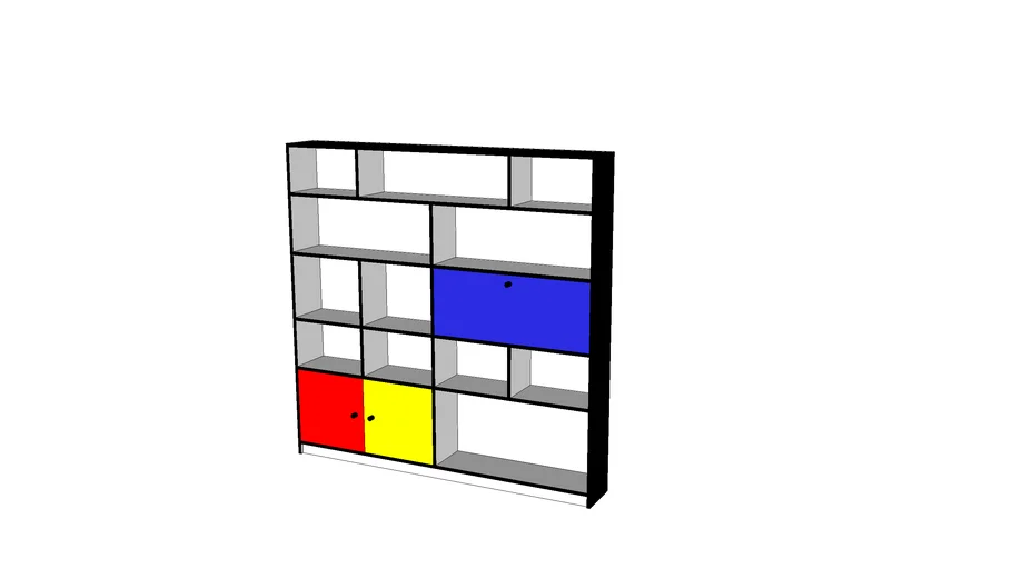 Mondrian bookcase | 3D Warehouse