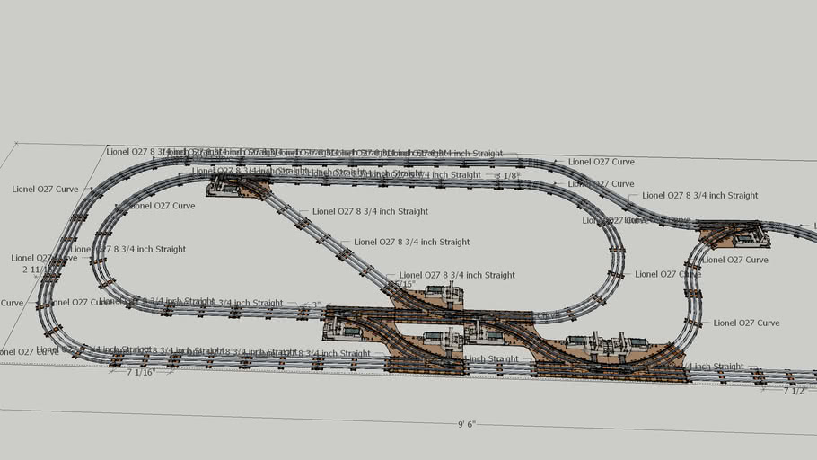 O27 Lionel track layout (fiat) | 3D Warehouse