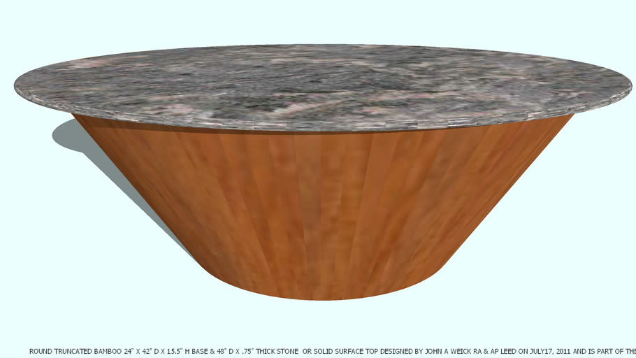 TABLE COFFEE ROUND TRUNCATED BASE & TOP BY JOHN A WEICK RA | 3D Warehouse